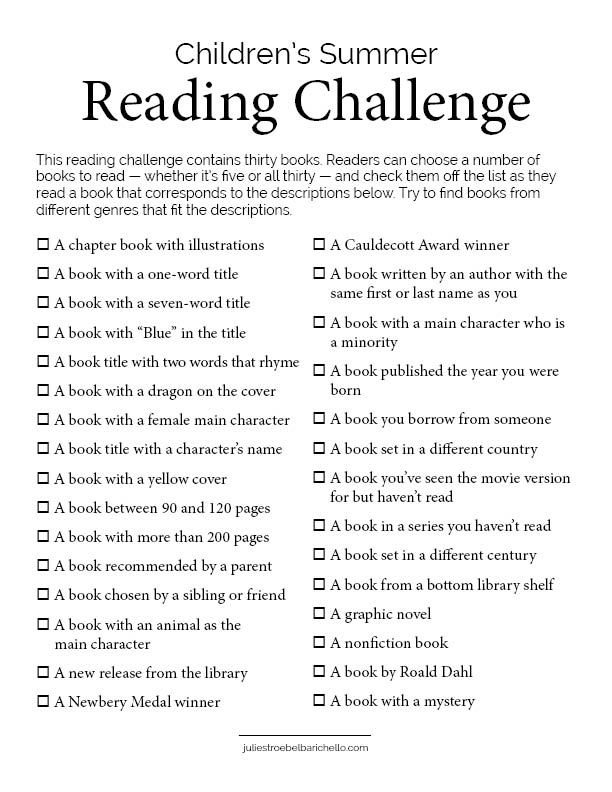 A reading challenge for picky young readers | Julie Stroebel Barichello ...